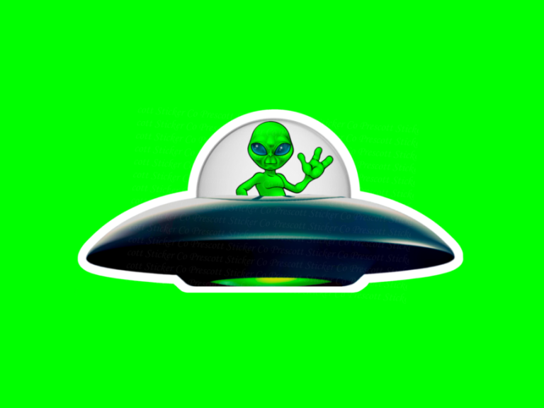 Alien neon green alien vinyl sticker decal take me to your leader ...