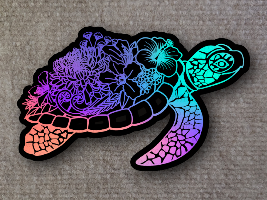 Turtle Beach Colorful Pastel Vibrant Vinyl Window Laptop Bumper Sticker ...